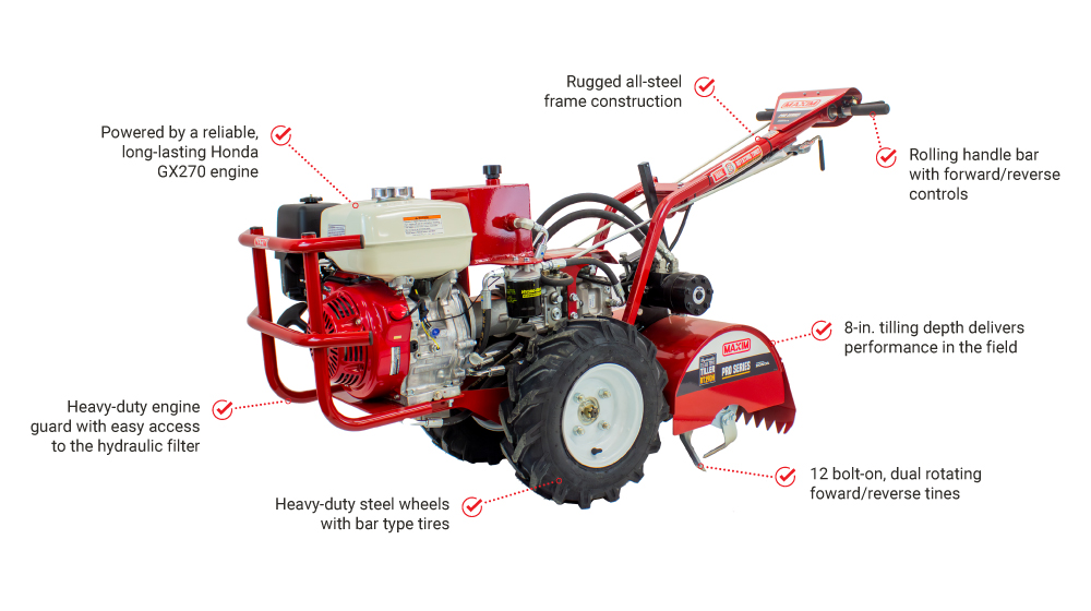 Tillers With Honda Engines Maxim MT PRO Series Tiller (RMT55H) Honda