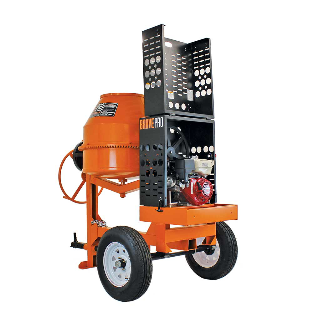 Brave Concrete Mixer | 9 Cu. Ft. | Steel Drum | Honda GX270 | BRPCM109H ...