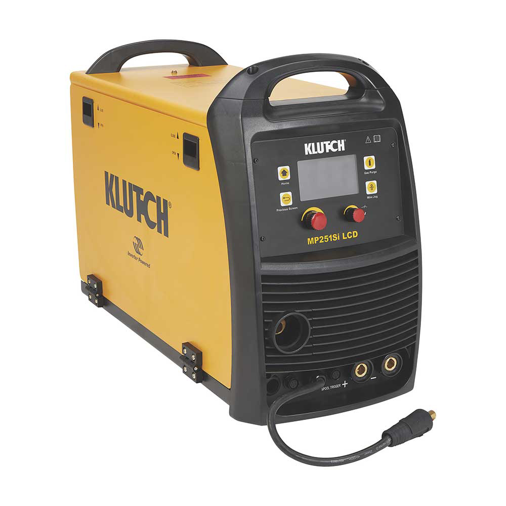 Klutch MP251SiLCD Inverter-Powered Multi-Process Welder | LCD | MIG Torch |Lift Start | TIG ...