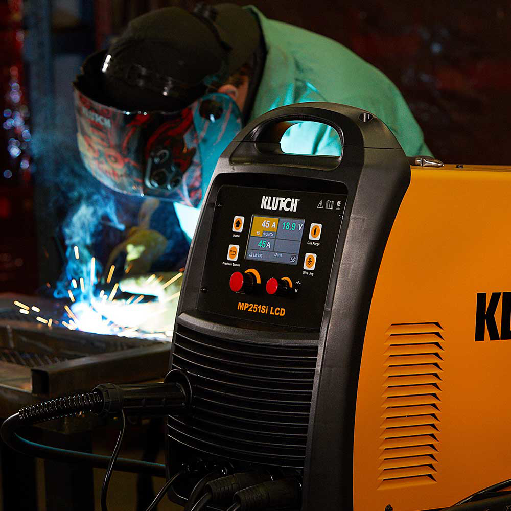 Klutch MP251SiLCD Inverter-Powered Multi-Process Welder | LCD | MIG ...