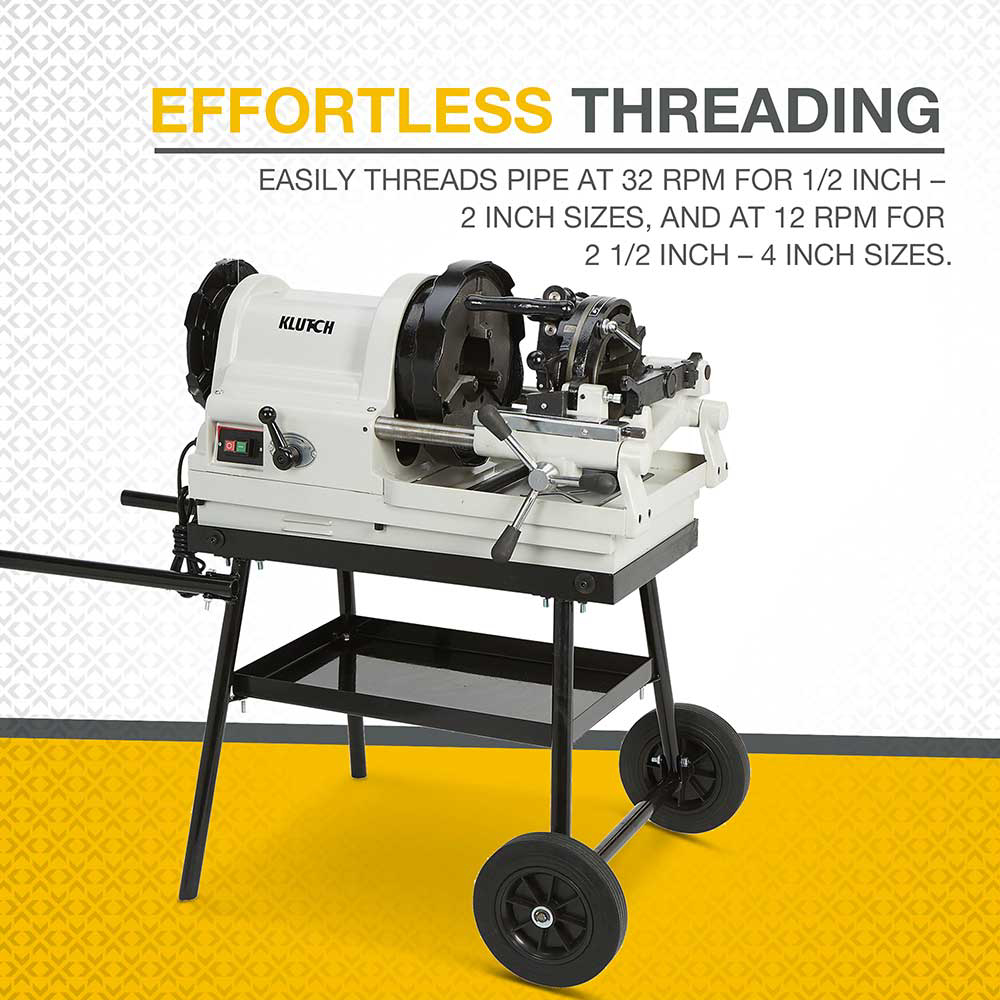 Klutch Electric Pipe Threader | 4-In. | 1/2-In. - 4-In. Capacity ...