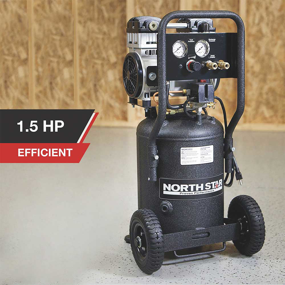 NorthStar Electric Air Compressor | 1.5 HP | 8-Gal. Vert Tank | 4 CMF ...