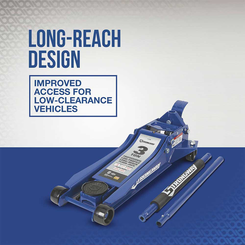 Strongway | Long-Reach Low-Profile Professional Service Floor Jack | 3 ...