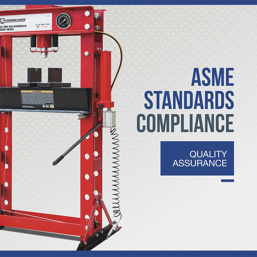 Strongway | 50-Ton Pneumatic Shop Press with Gauge and Winch | 46264 ...