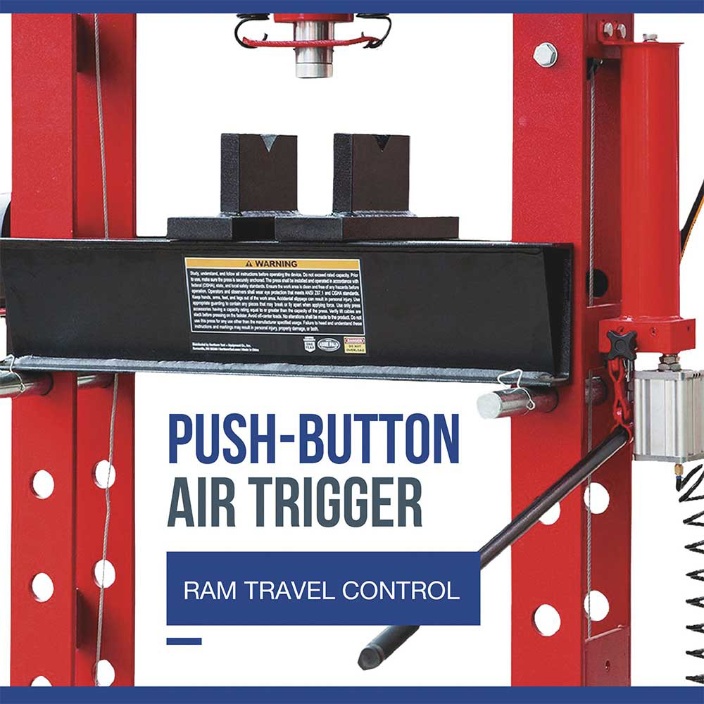 Strongway | 50-Ton Pneumatic Shop Press with Gauge and Winch | 46264 ...