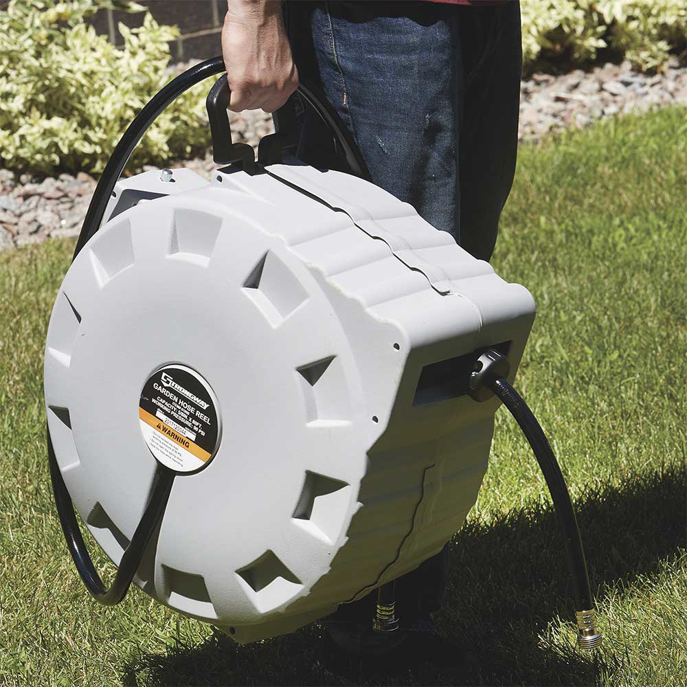 Strongway Retractable Garden Hose Reel | With 5/8 In. Dia x 80 Ft. Hose ...