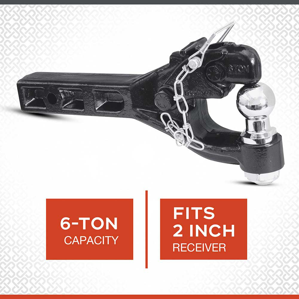Ultra-Tow Dual-Purpose Pintle Hitch| Fits 2in. Receiver 6-Ton Cap ...