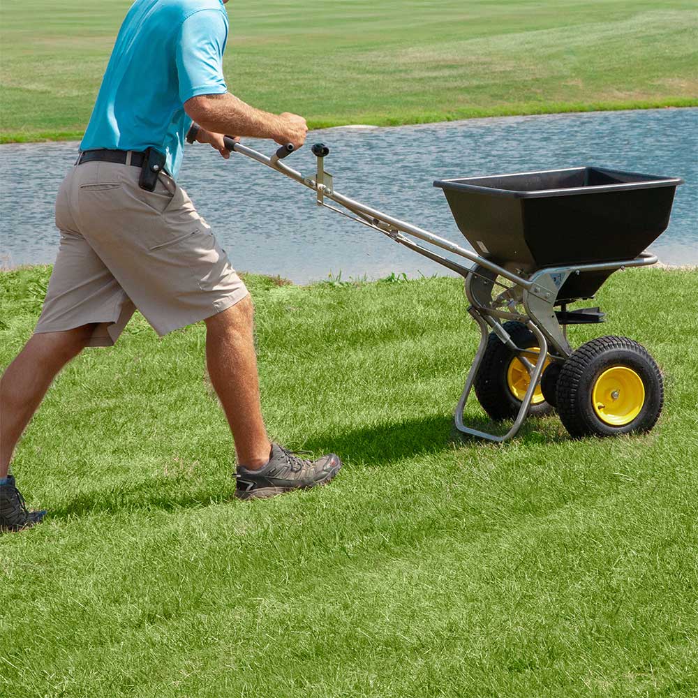 Spyker Commercial Push Spreader | Stainless Steel | 80 Lb. Capacity ...