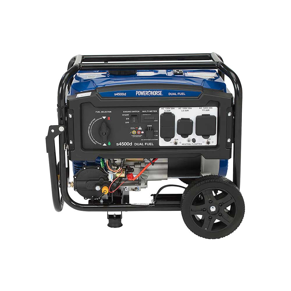 Powerhorse Generator | 4,500 Surge Watt | Dual Fuel | Recoil Start ...