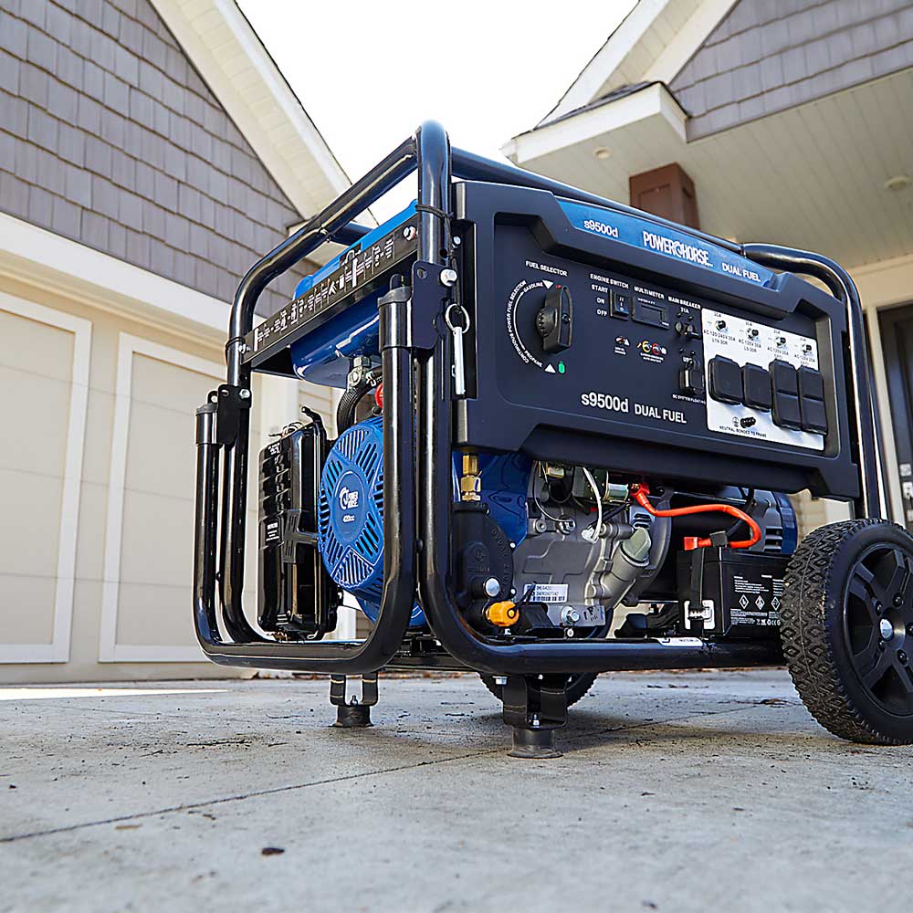 Powerhorse Generator | 9,500 Surge Watt | Dual Fuel | Electric Start ...