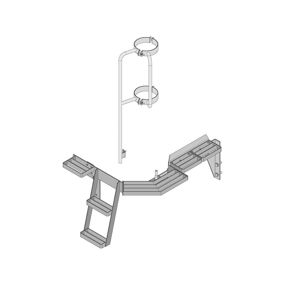 K&M Mfg Window Step & Handrail Kit for John Deere Interim Tier 4 ...