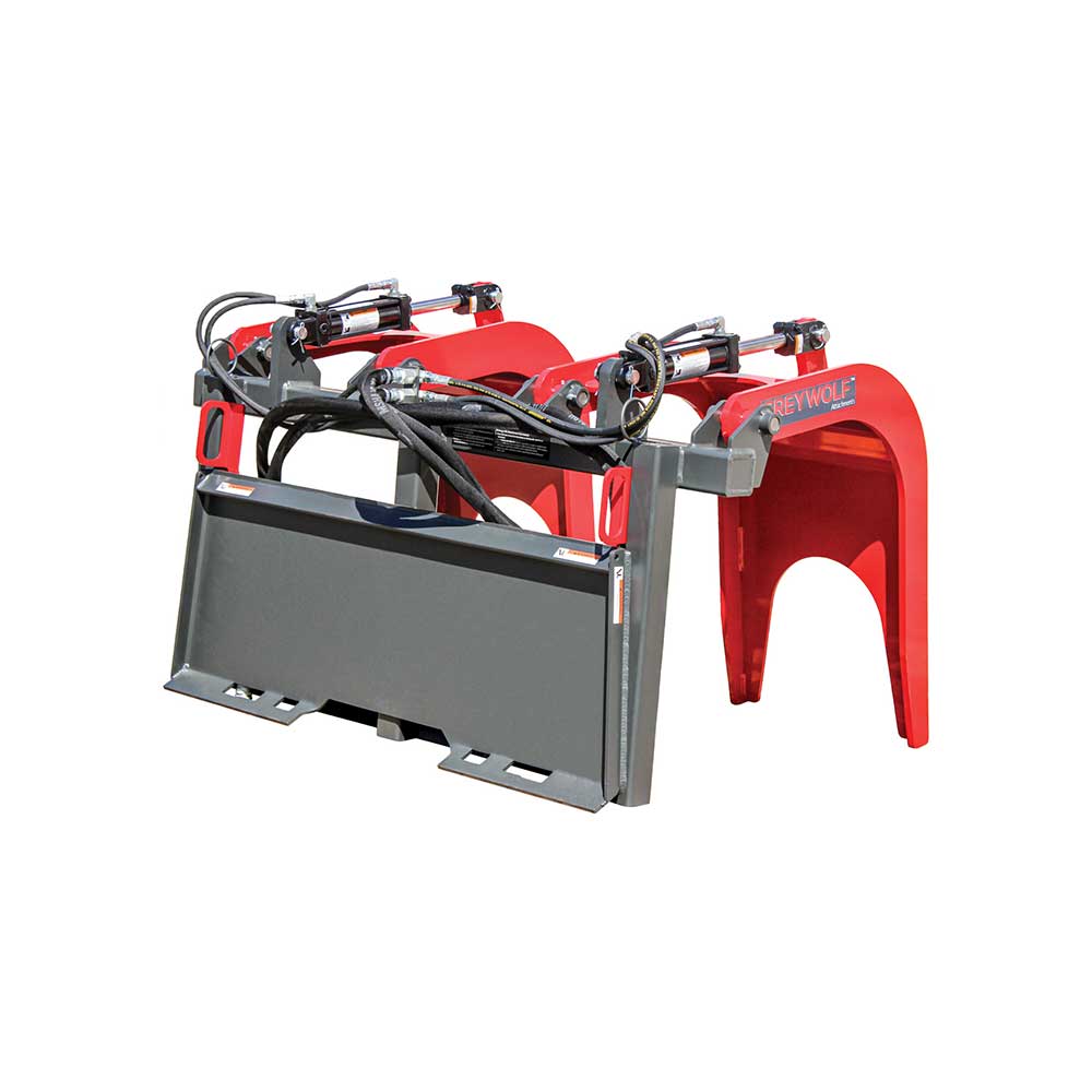 GREYWOLF Double Quick Attach Grapple Attachment for Skid Steer Loaders ...