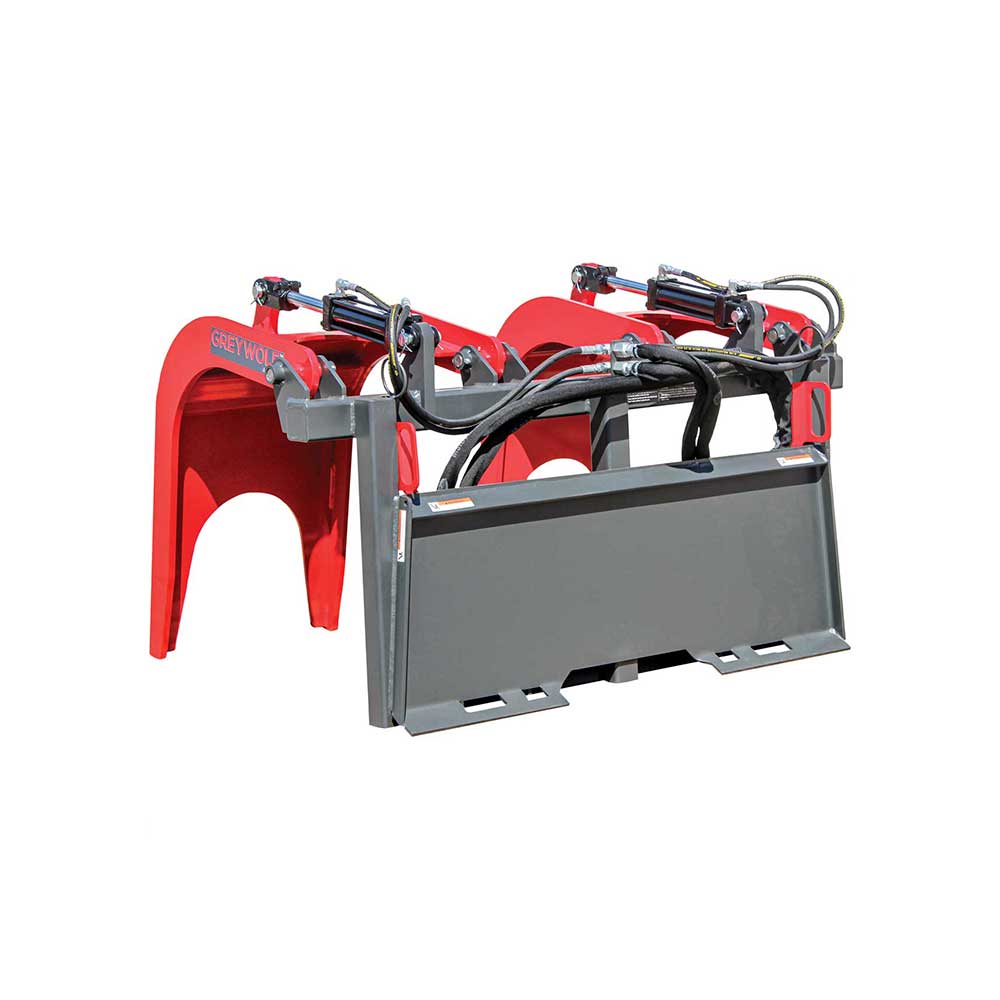 GREYWOLF Double Quick Attach Grapple Attachment for Skid Steer Loaders ...
