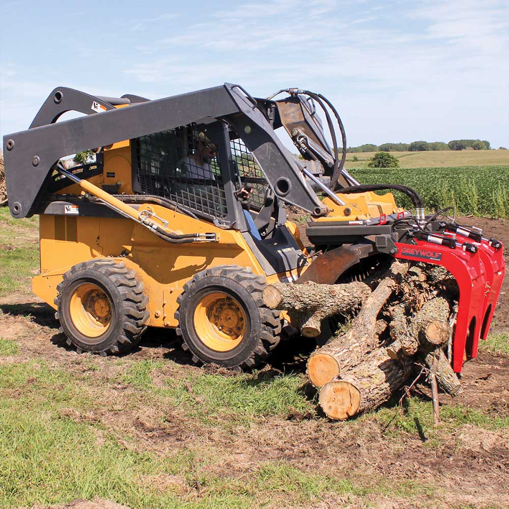 GREYWOLF Double Quick Attach Grapple Attachment for Skid Steer Loaders ...