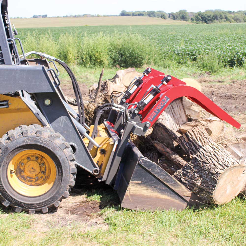 GREYWOLF Double Quick Attach Grapple Attachment for Skid Steer Loaders ...
