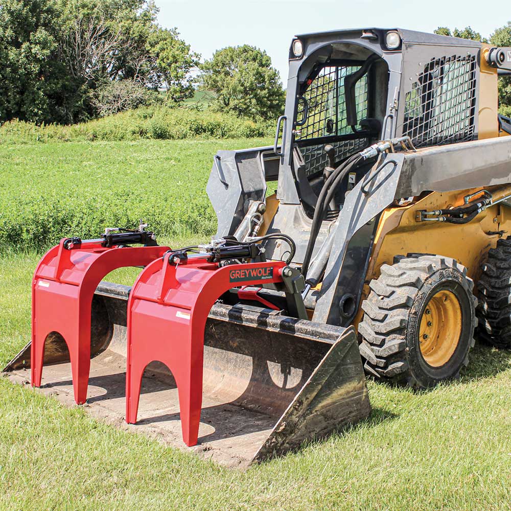 GREYWOLF Double Quick Attach Grapple Attachment for Skid Steer Loaders ...