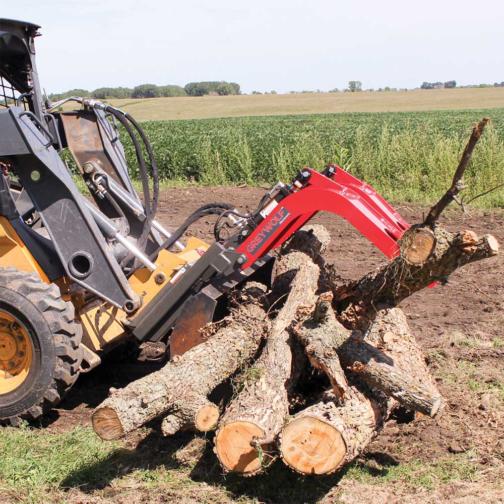 GREYWOLF Double Quick Attach Grapple Attachment for Skid Steer Loaders ...