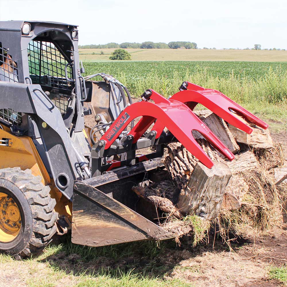 GREYWOLF Double Quick Attach Grapple Attachment for Skid Steer Loaders ...